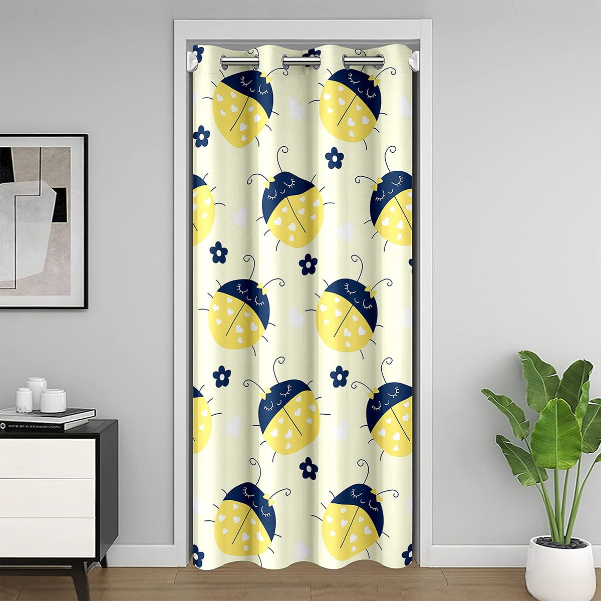 Erosebridal Ladybug Ladybird Door Curtain Panel 80"x42",Kawaii Animal ...