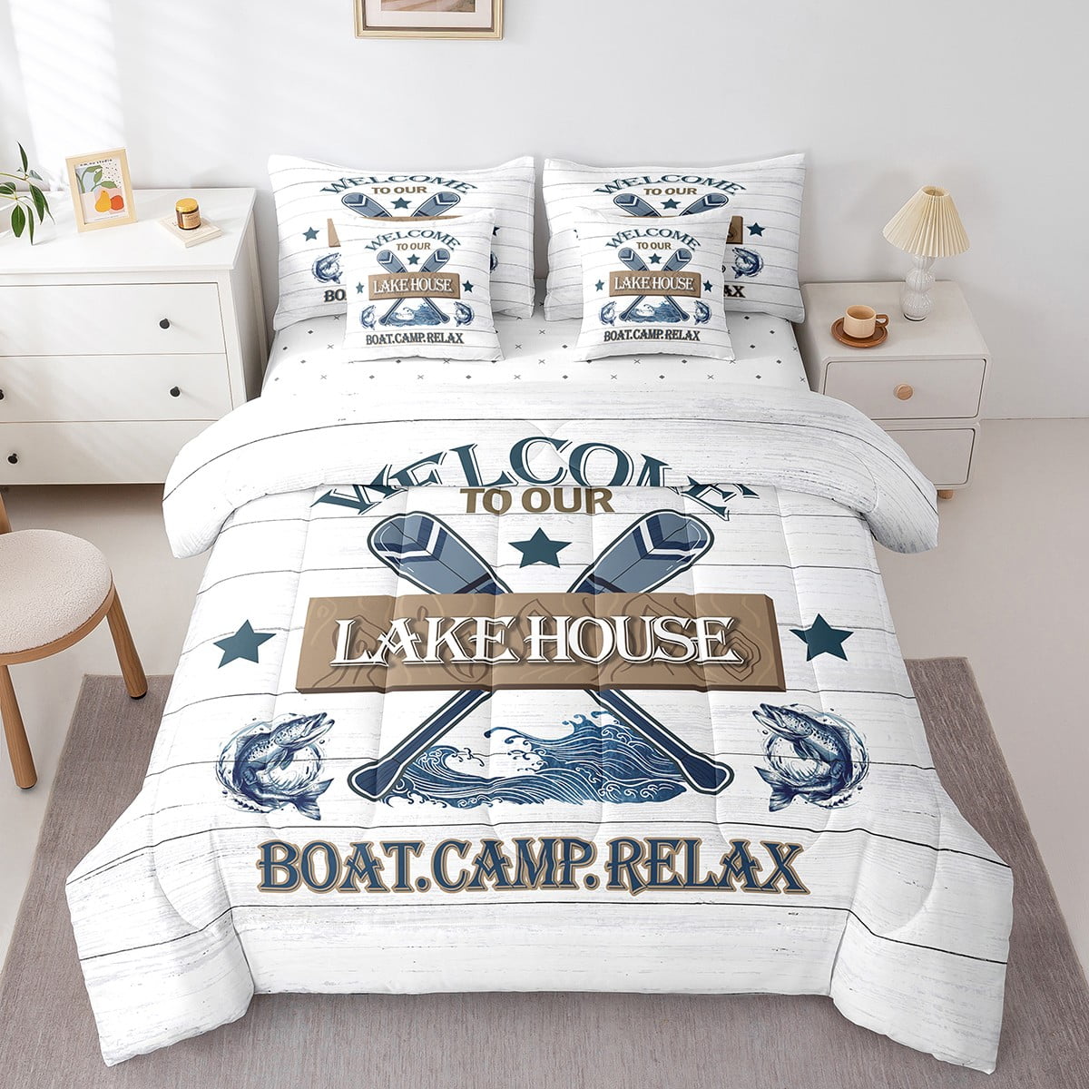 Erosebridal Lake House Bed in a Bag Queen size, Fishing and Hunting Bed ...