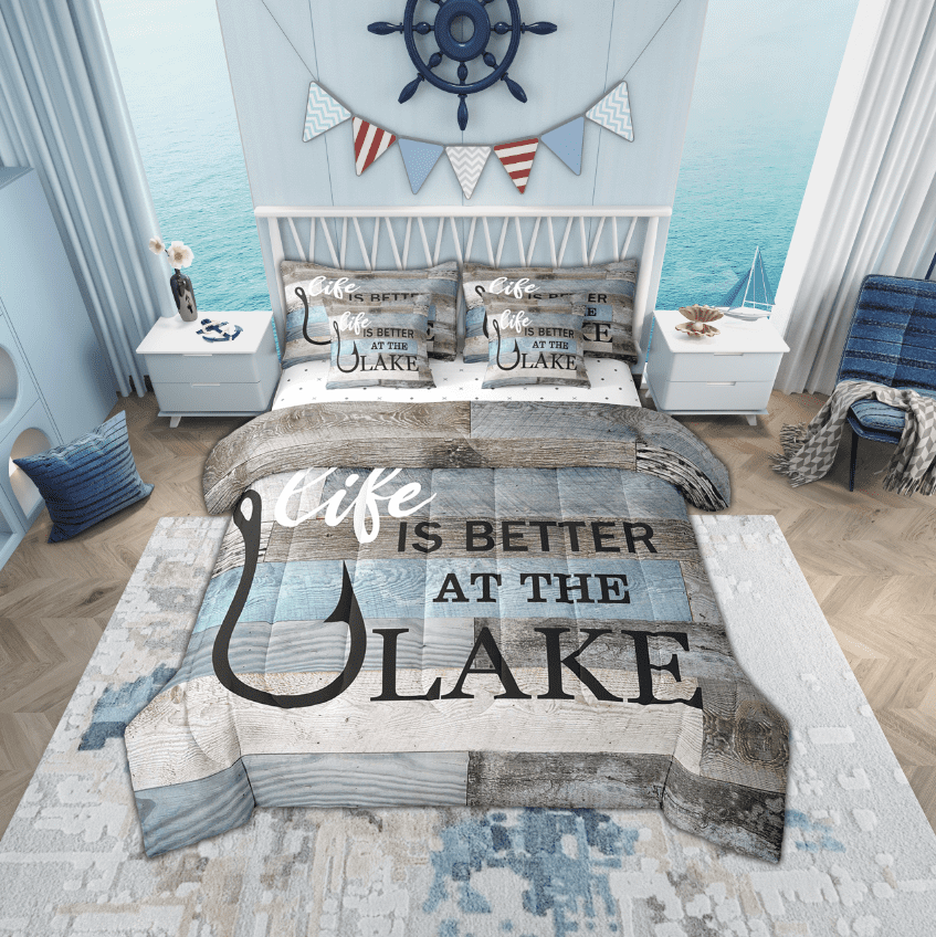 Erosebridal Lake House Bedding King Size, Rustic Lodge Cabin Farmhouse ...