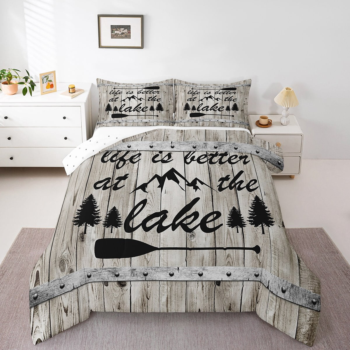 Erosebridal Lake House Comforter Sets Queen Size,Vintage Paddle Bedding ...