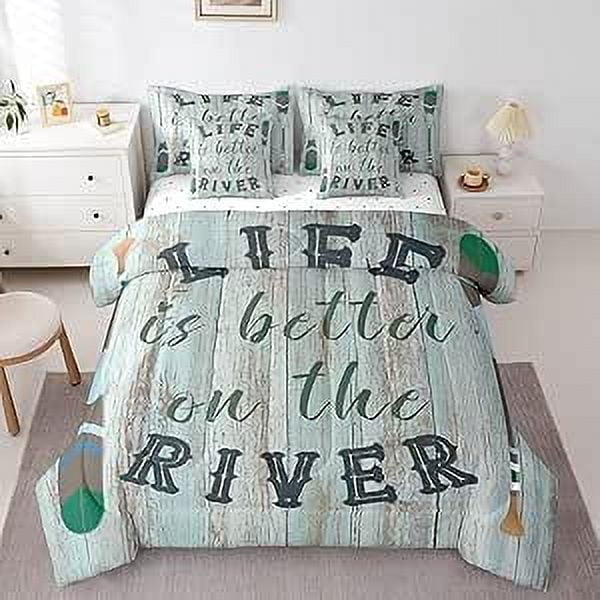 Erosebridal Lake Life Comforter Set 7 Piece Twin Size,Life is Better On ...