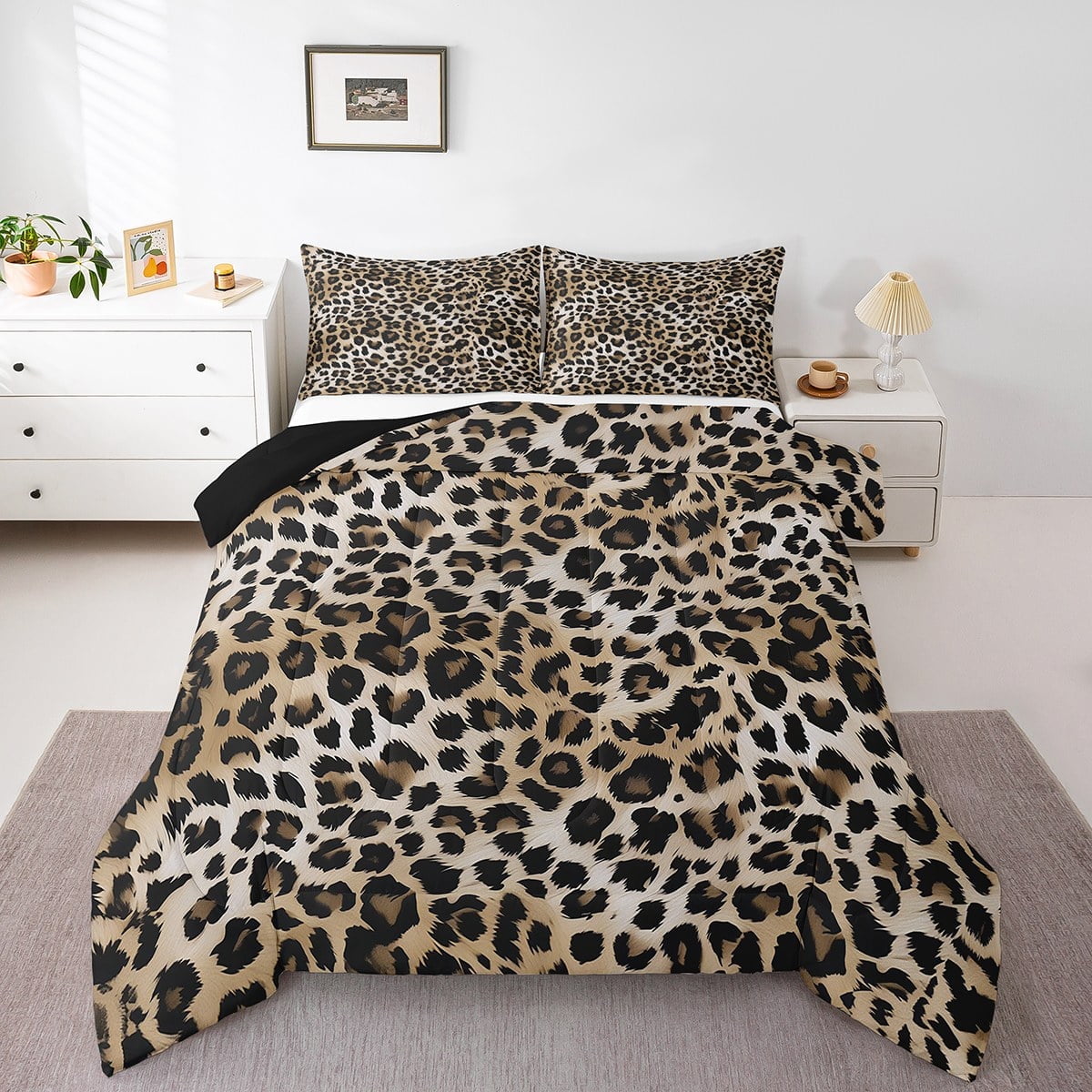 Erosebridal Leopard Cheetah Comforter Sets Full Size, Animal Print ...