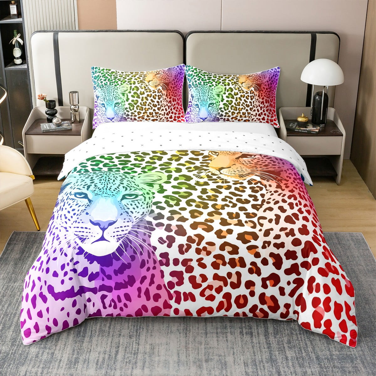 Erosebridal Leopard Print 100% Cotton Comforter Cover King, Rustic ...