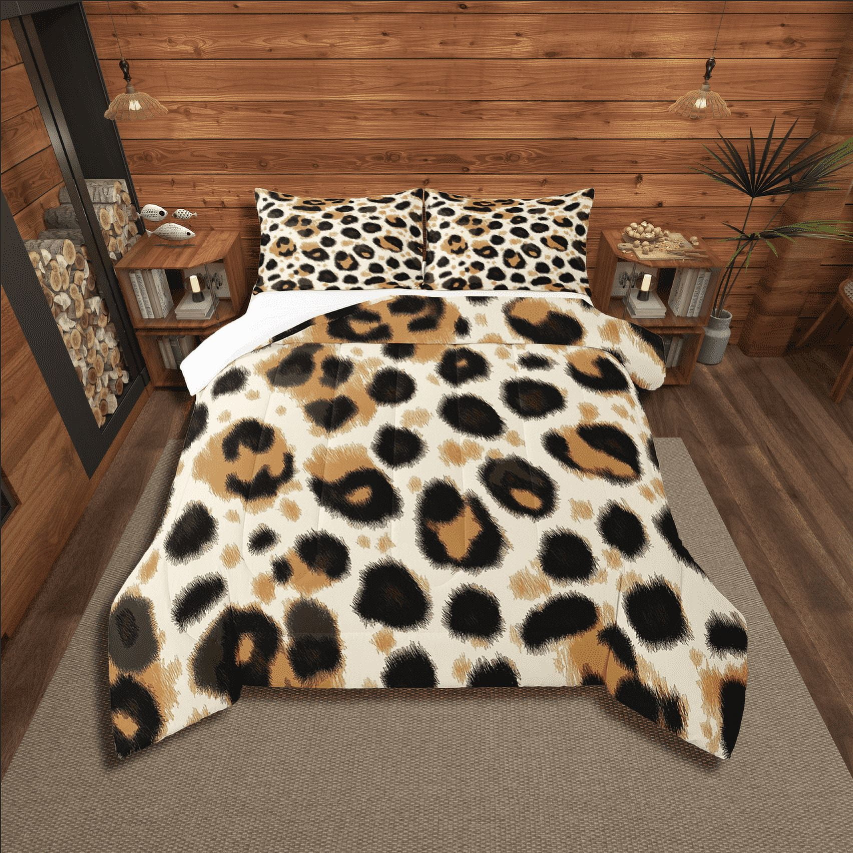 Erosebridal Leopard Print Comforter Sets Queen Size,Animal Print ...