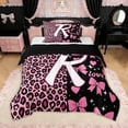 Erosebridal Leopard Print Letter R Twin Comforter Sets for Girls, Pink ...