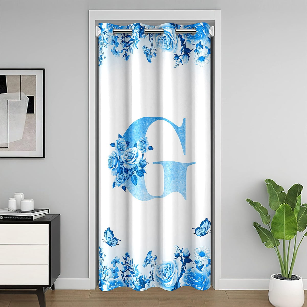 Erosebridal Letter Door Curtain Panel 42x80 For Teens,Rose Flower Room ...