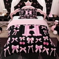 Erosebridal Letter H Twin Comforter Sets for Kids, Princess Bowknot ...
