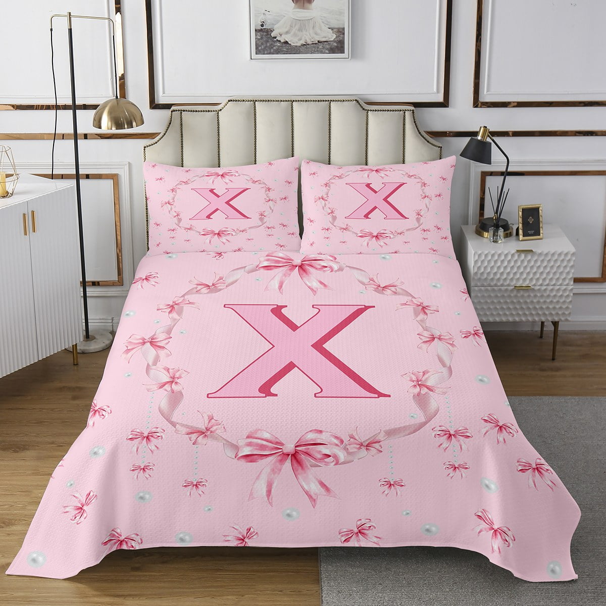 Erosebridal Letter Personalized Bedspread Sets Twin Size,Initial ...