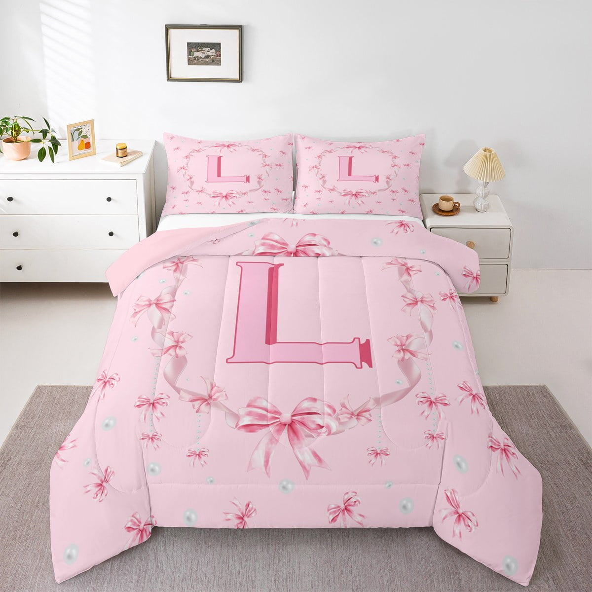 Erosebridal Letter Personalized Comforter Sets Queen Size,Initial ...
