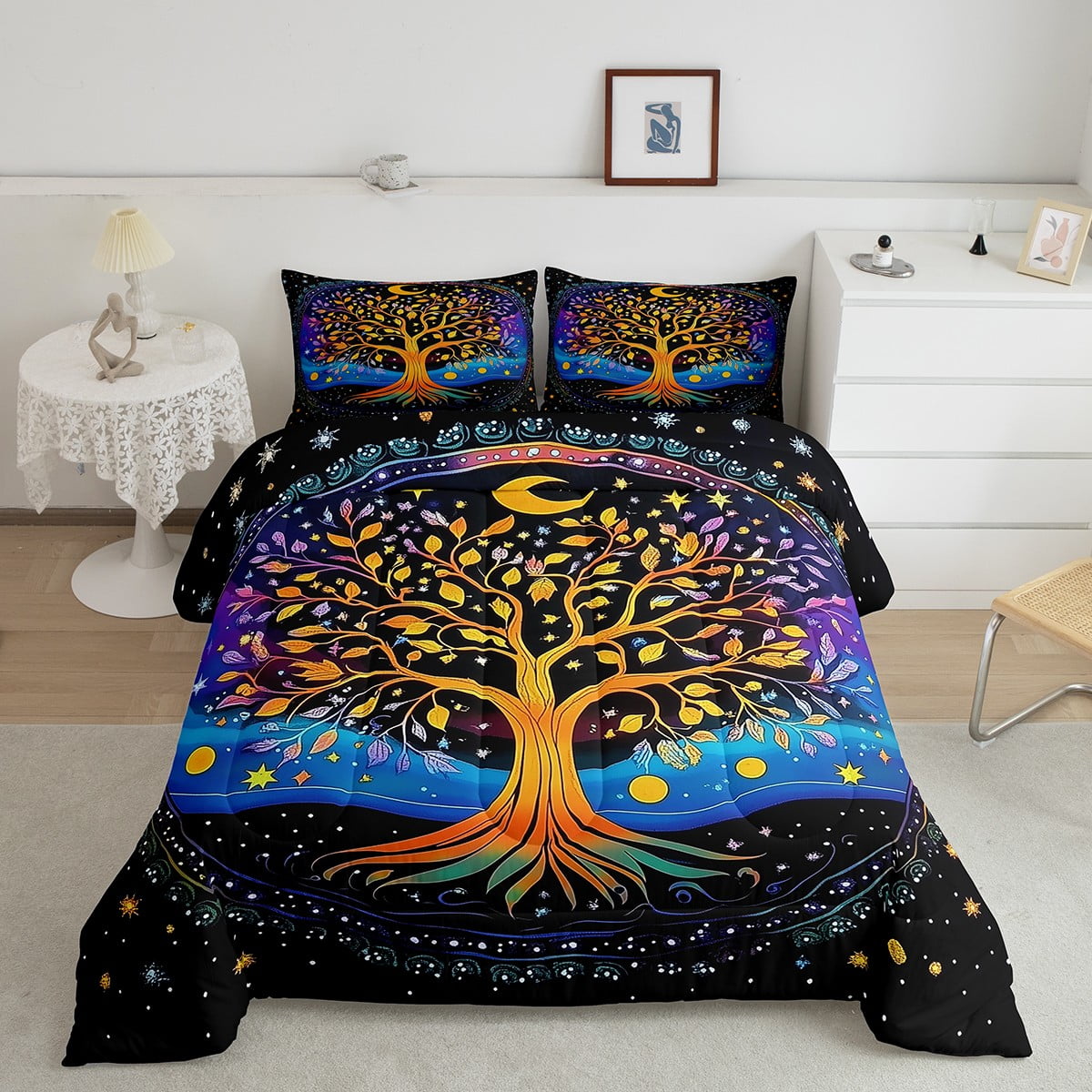 Erosebridal Life Tree Bedding Sets Full with Comforter, Bohomian Galaxy ...