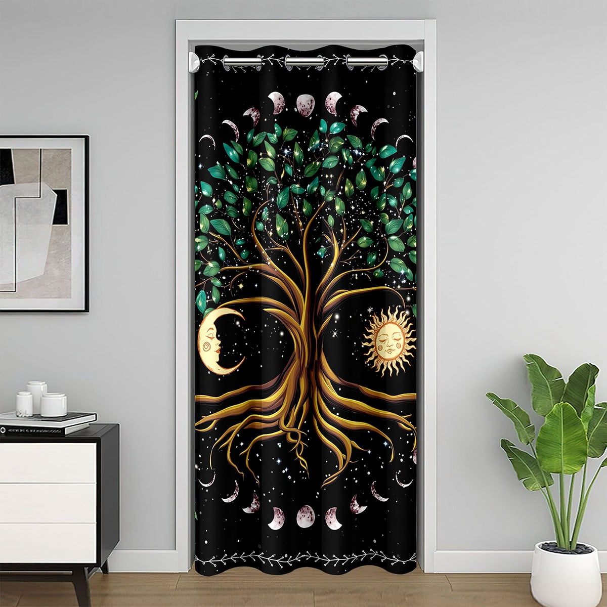 Erosebridal Life Tree Door Curtain Panel 42x80, Branch Plant Door ...