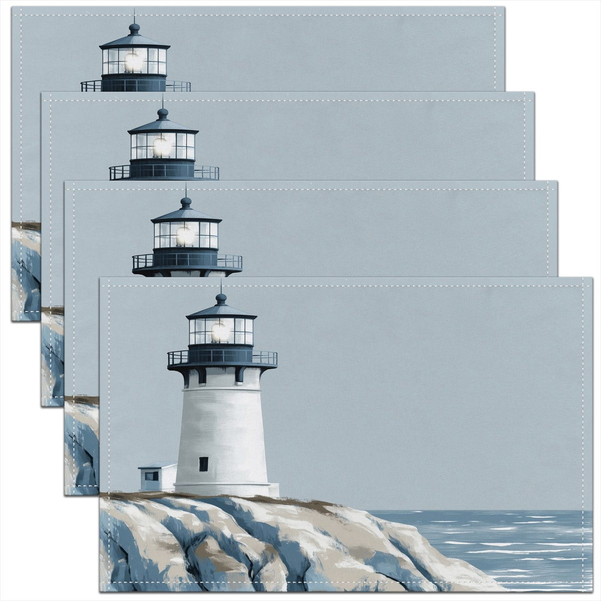 Erosebridal Lighthouse Placemats Set of 4, Coastal Nautical Table Mats ...