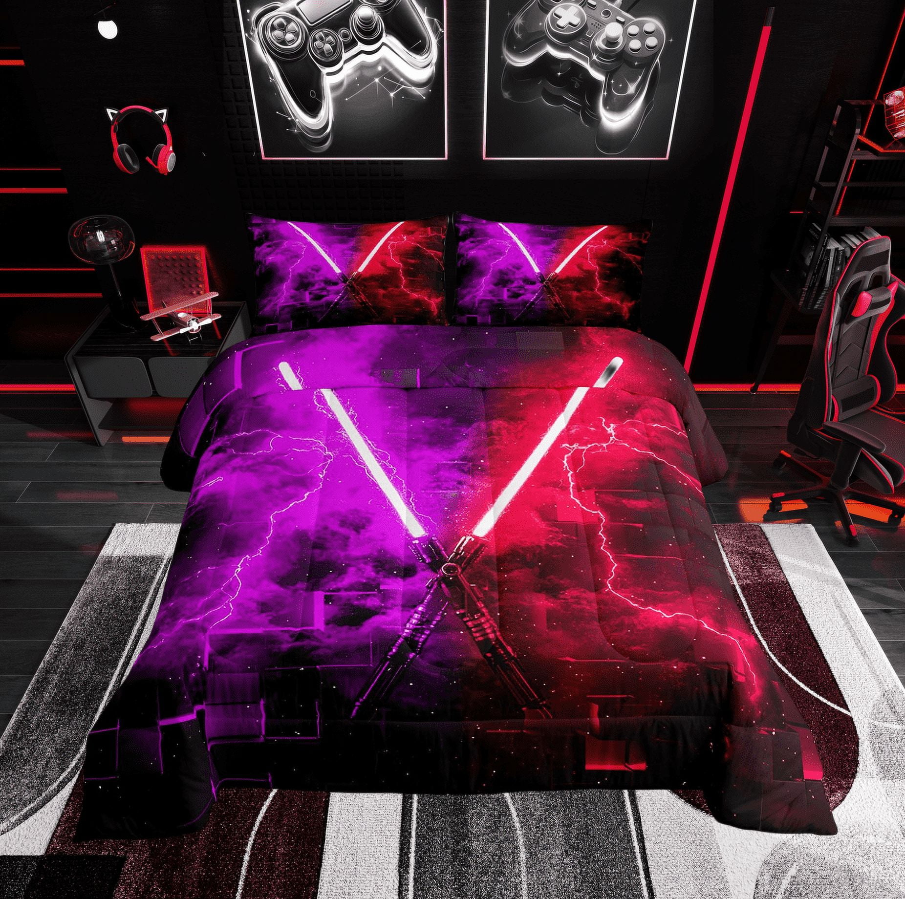 Erosebridal Lightsaber Bedding Sets Full with Comforter, Cool Lightning ...