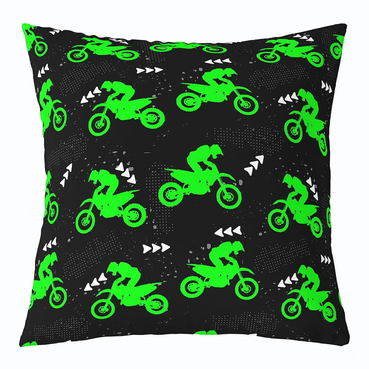 Erosebridal Green Motorcycle Throw Pillow Covers 16x16,Extreme Sports ...