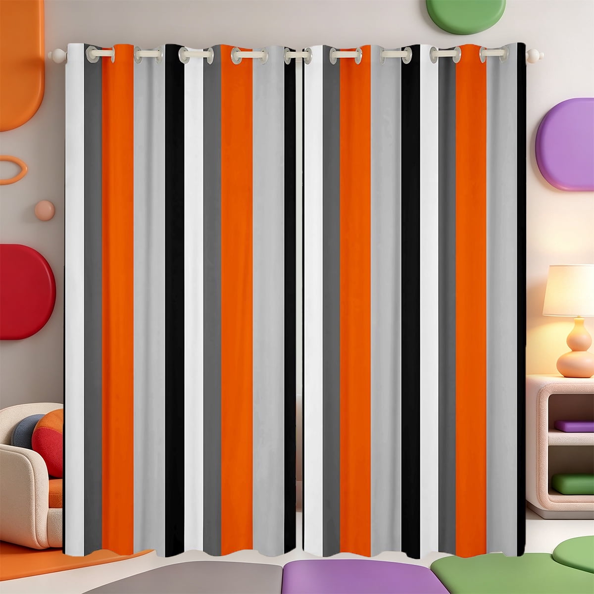 Erosebridal Linear Geometric Curtains and Drapes Pack of 2 (52x63 Each ...