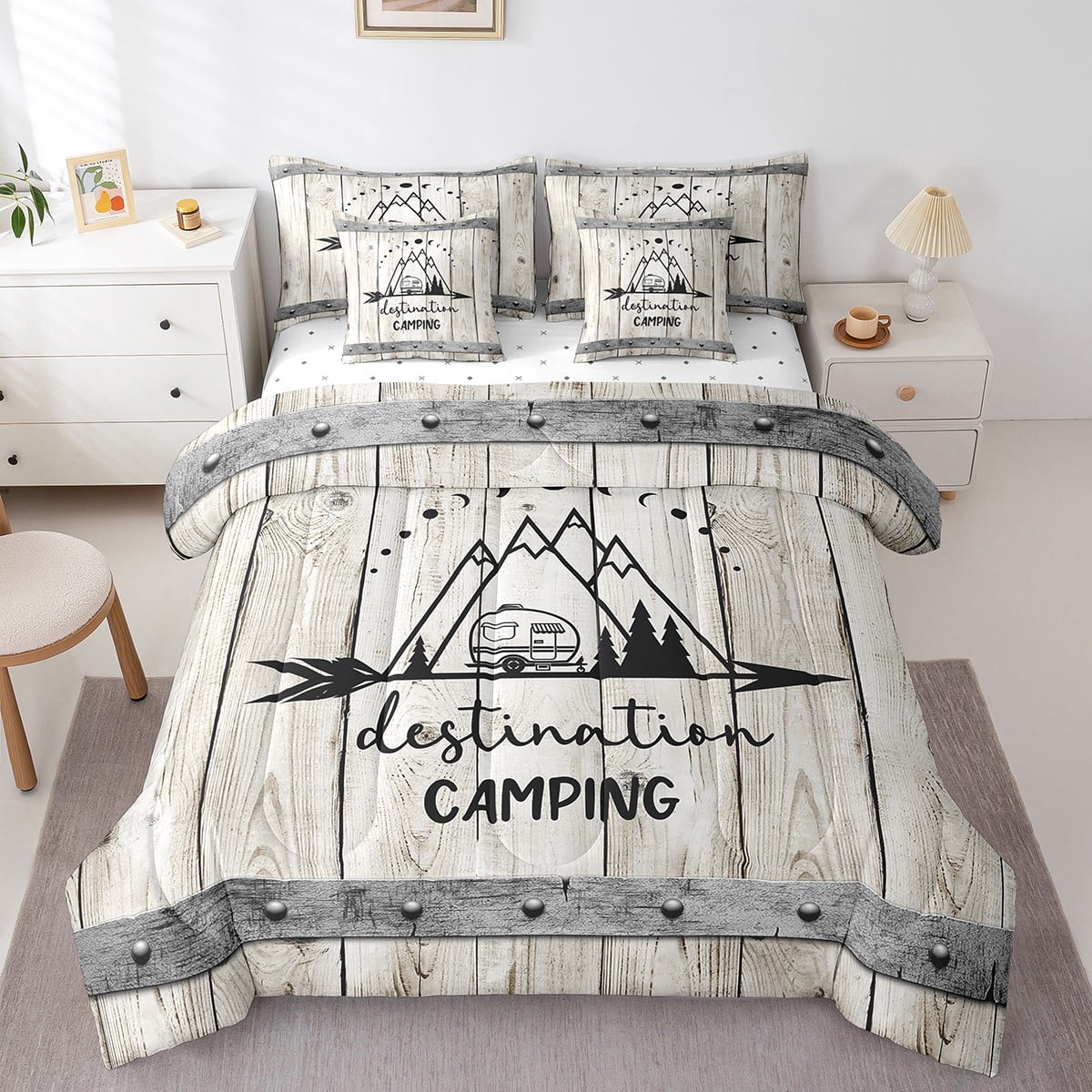 Erosebridal Lodge Cabin Bedding Full Comforter Set, Rustic Farmhouse ...