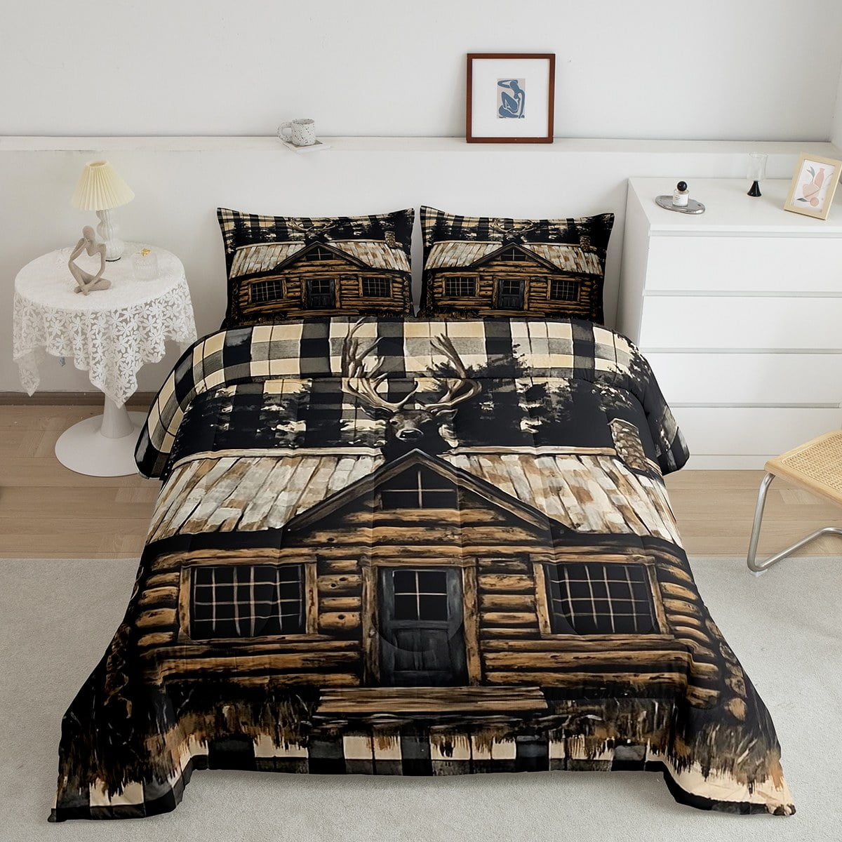 Erosebridal Lodge Cabin Bedding Sets Twin with Comforter, Vintage ...