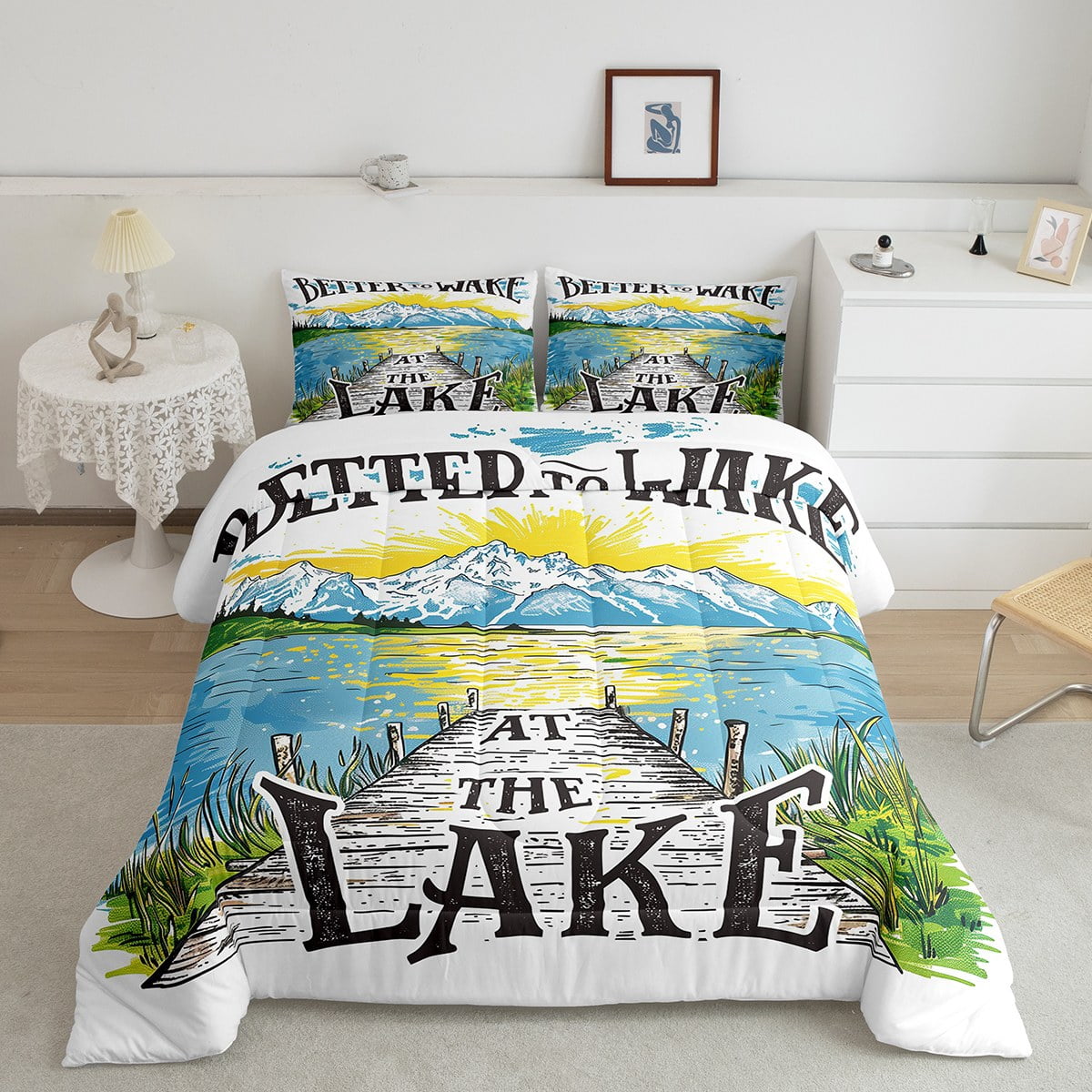 Erosebridal Lodge Cabin Comforter Sets Twin Size, Lake House Down ...
