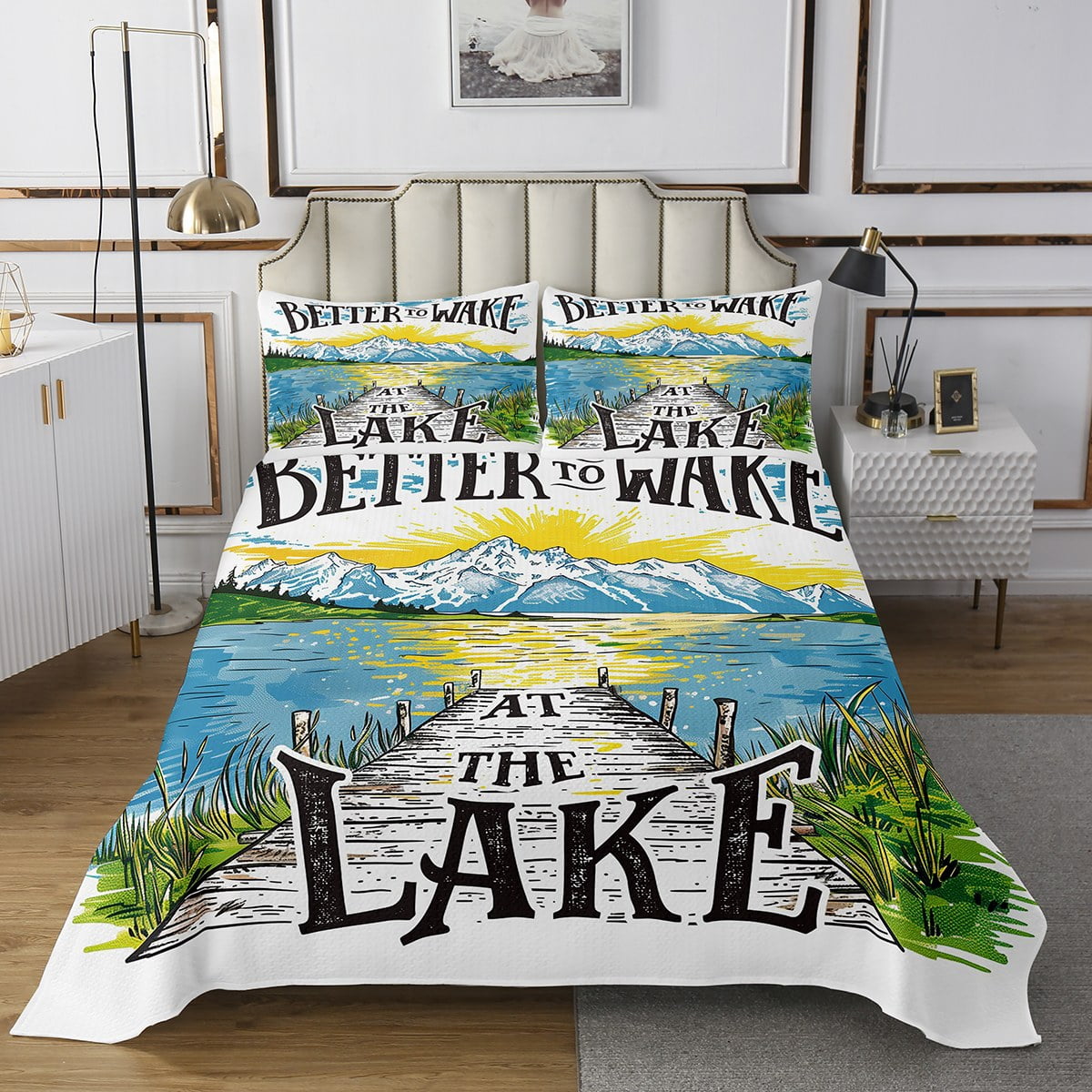 Erosebridal Lodge Cabin Coverlet Set King, Lake House Bedding Set ...