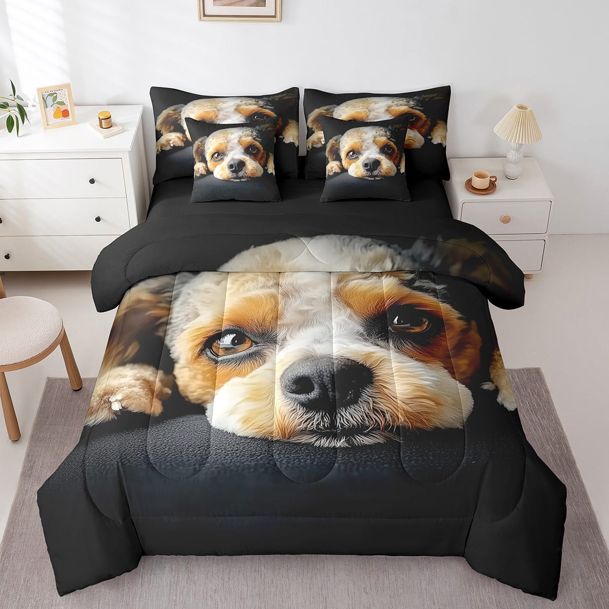 Erosebridal Lovely Dog Bedding Sets Full Size, Pet Lovers Comforter ...