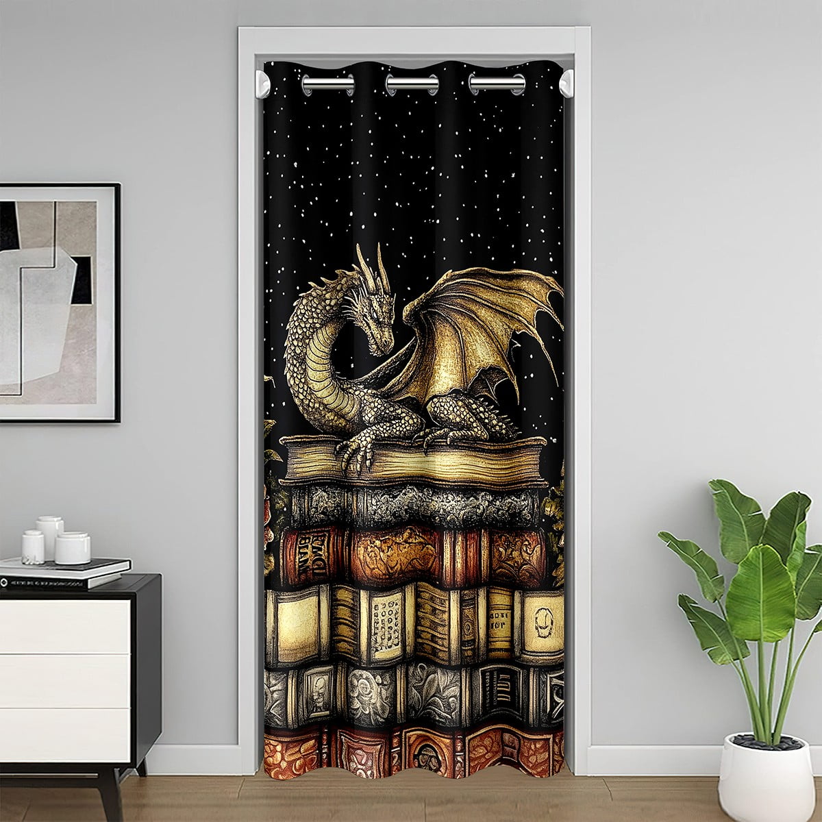 Erosebridal Magic Dragon Door Curtain Panel 34x80, Western Vintage Room ...