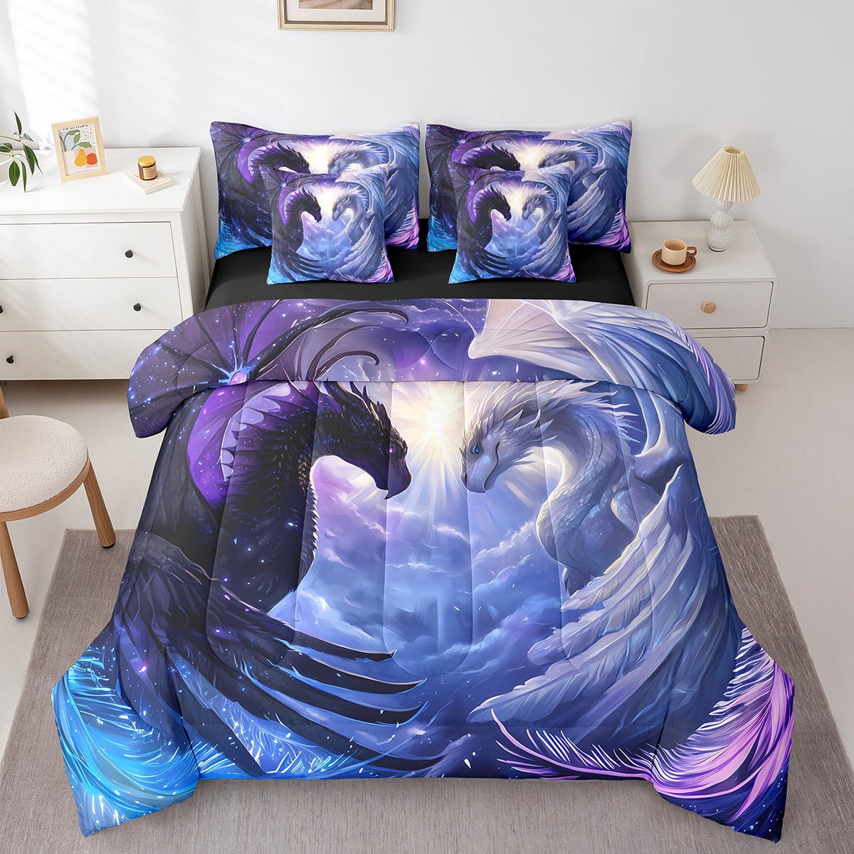 Erosebridal Magic Dragon Wildlife Bed in a Bag King Size,Animal Wings ...