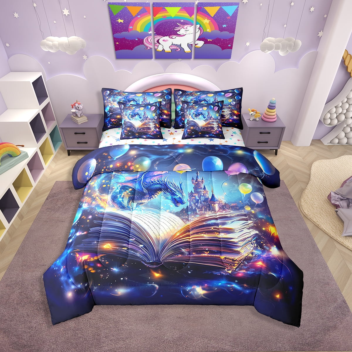 Erosebridal Magical Dragon Bed in a Bag King size, Dreamy Castle Bed ...