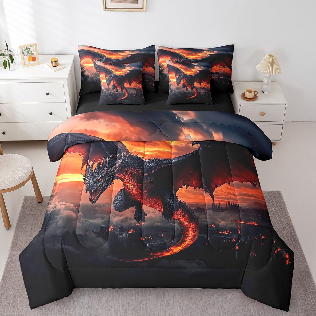 Erosebridal Magical Dragon Bed in a Bag King size, Magic Animal Bed Set ...
