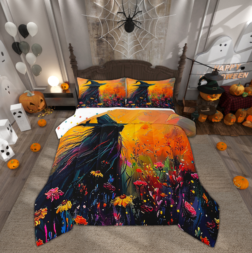 Erosebridal Magical Witch Bedding Queen Comforter Set, Jungle Flower ...