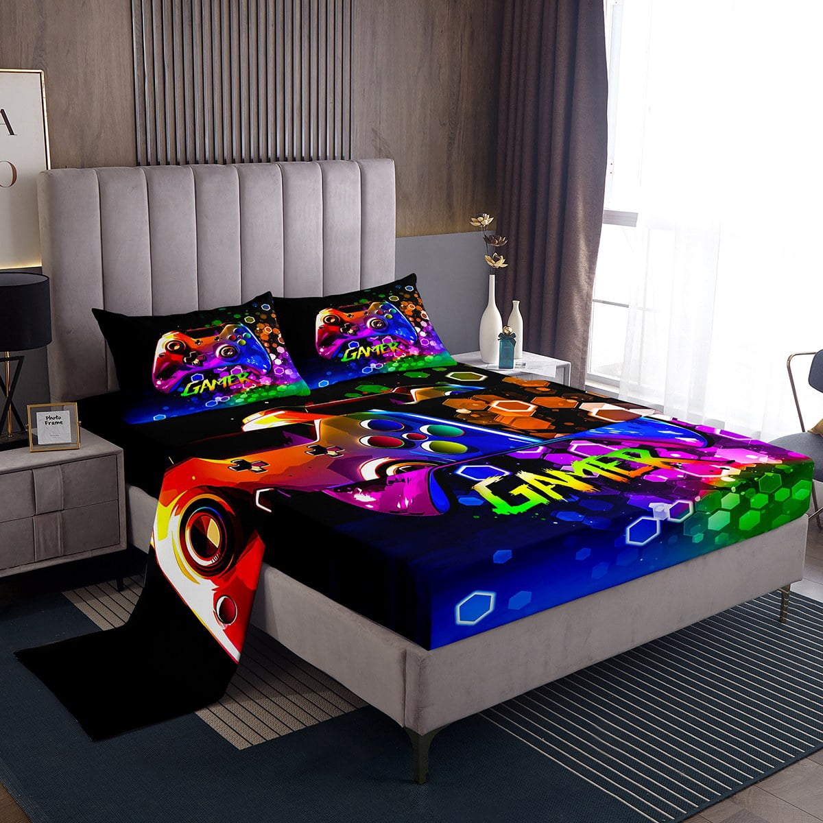 Erosebridal Male Gamepads Bed Sheets King,Video Game King Sheet Sets ...