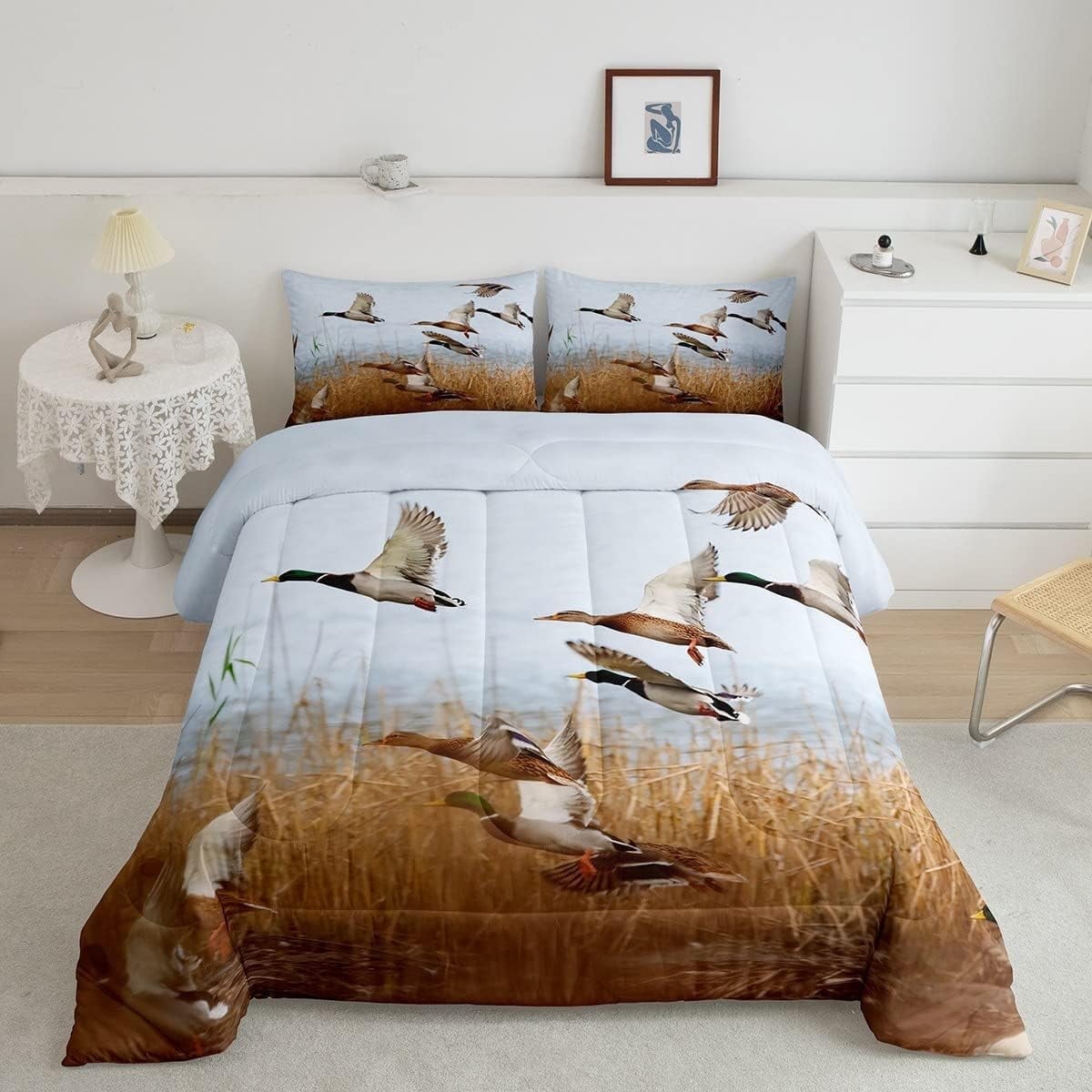Erosebridal Mallard Duck Duvet Insert Duck Hunting Themed Comforter Set ...