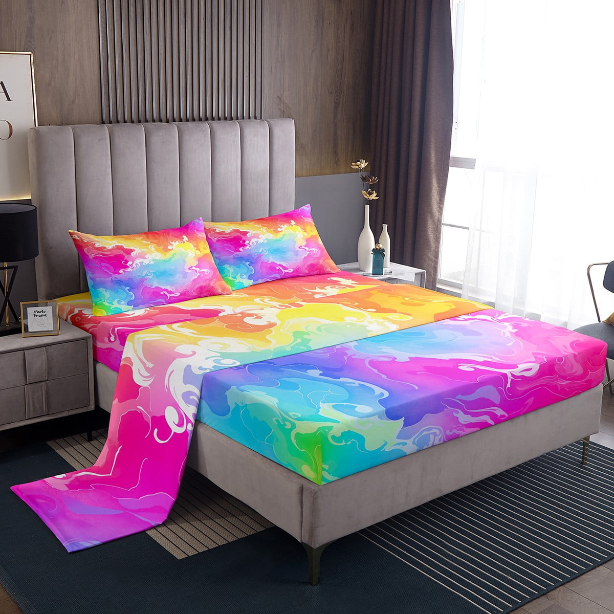 Erosebridal Marble Sheet Set Twin Size, Marbling Girls Bed Sheets Set ...