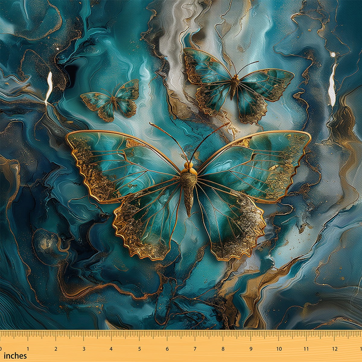 Erosebridal Marble Texture Fabric By The Yard,Marble Butterflies ...