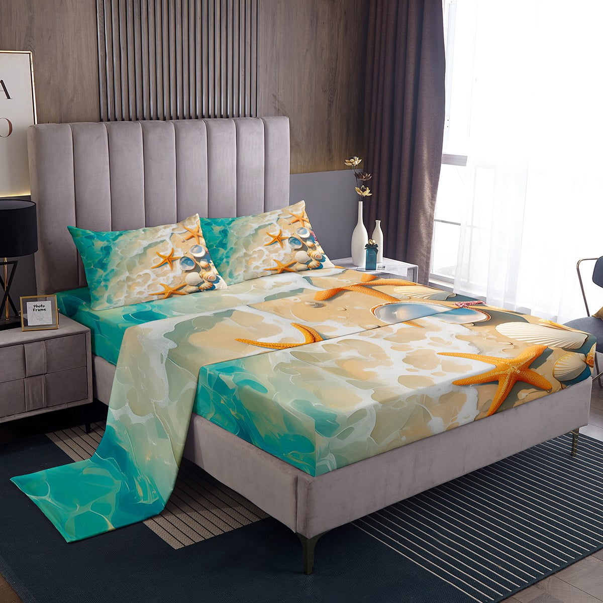 Erosebridal Marine Beach Sheet Set Full, Kawaii Starfish Bedding Sets ...