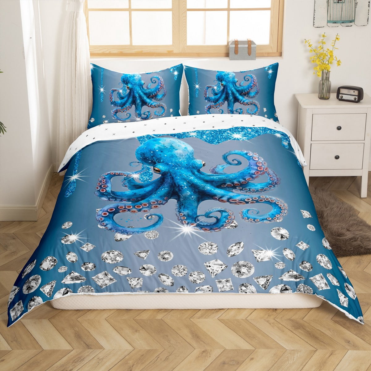 Erosebridal Marine Octopus Duvet Cover Full, Ocean Sealife Bedding Sets ...