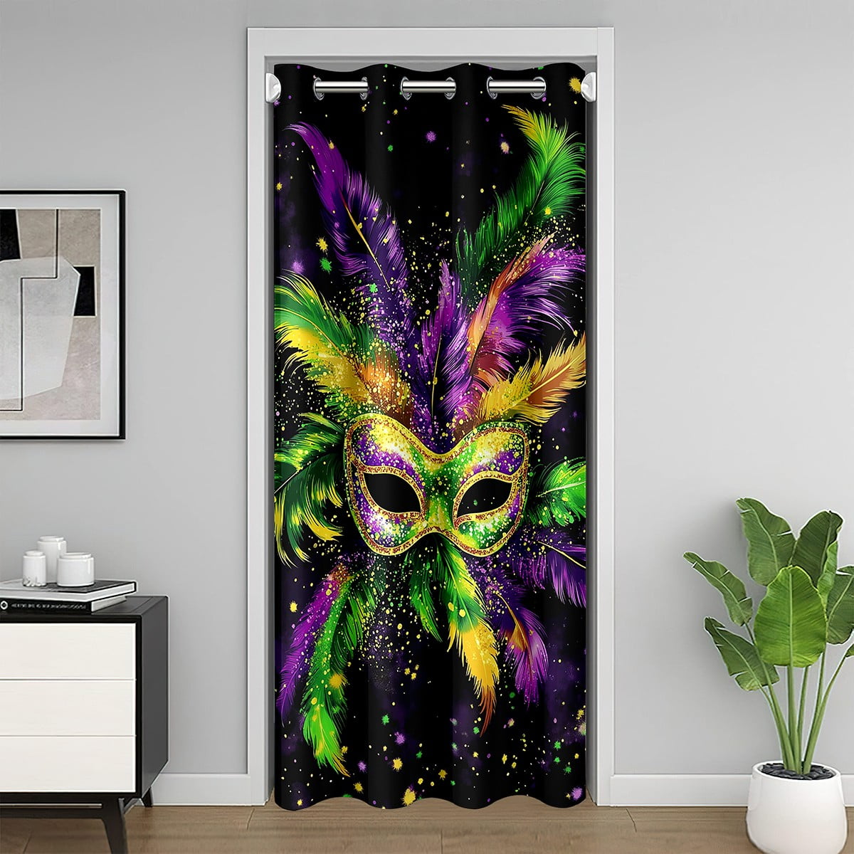 Erosebridal Masquerade Party Door Curtain Panel 52x80, Carnival Mardi ...
