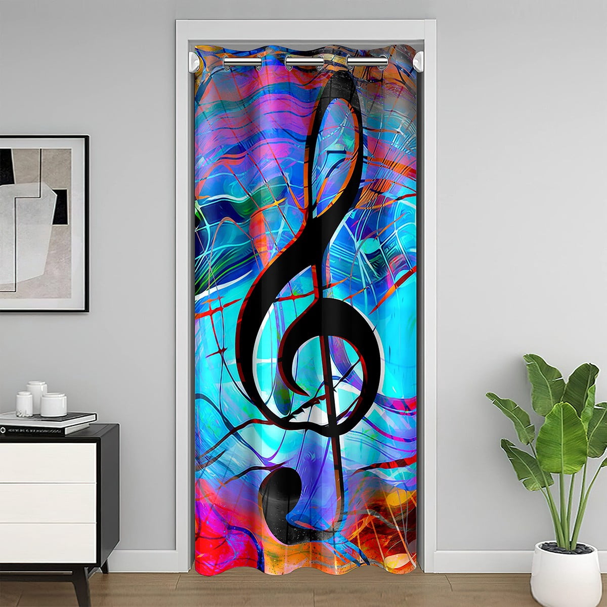 Erosebridal Melody Music Door Curtain Panel 42x84, Rock and Roll Room ...