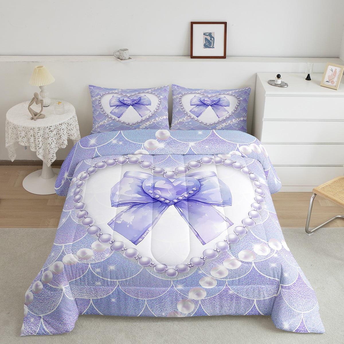 Erosebridal Mermaid Princess Bedding Sets Twin with Comforter, Dreamy ...