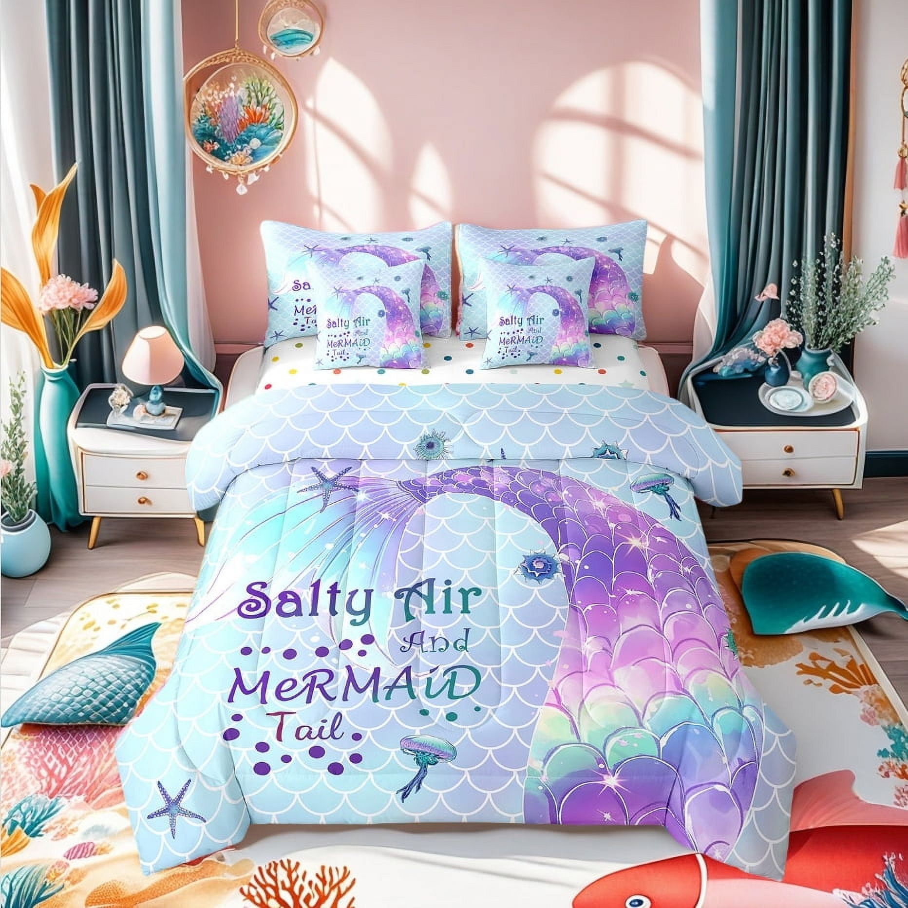Erosebridal Mermaid Tail Bed in a Bag King size, Dreamy Princess Bed ...