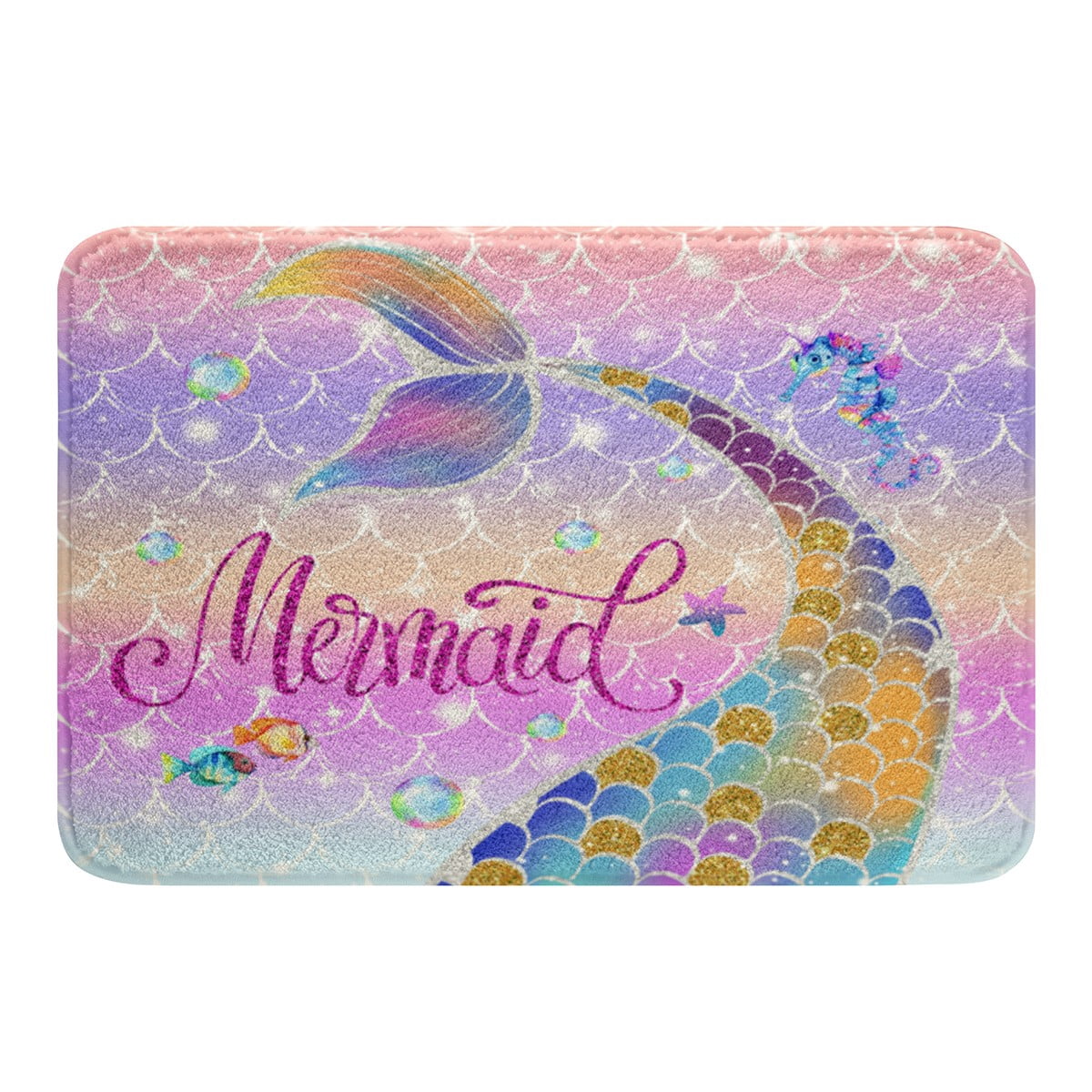 Erosebridal Mermaid Tail Doormats Floor Mats Rainbow Bathroom Rugs For ...