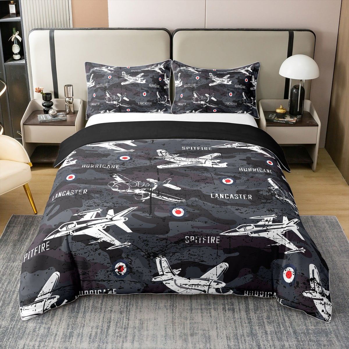 Erosebridal Military Jet 100% Cotton Duvet Cover Twin Size, Cartoon ...