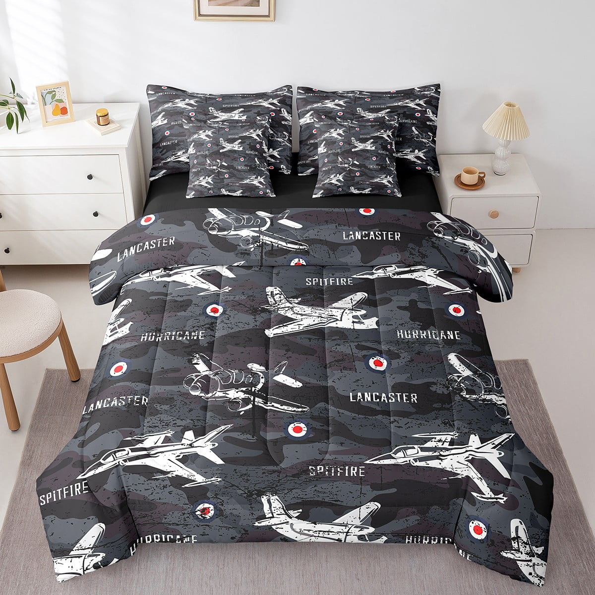 Erosebridal Military Jet Bed in a Bag Full size, Cartoon Aircraft Bed ...