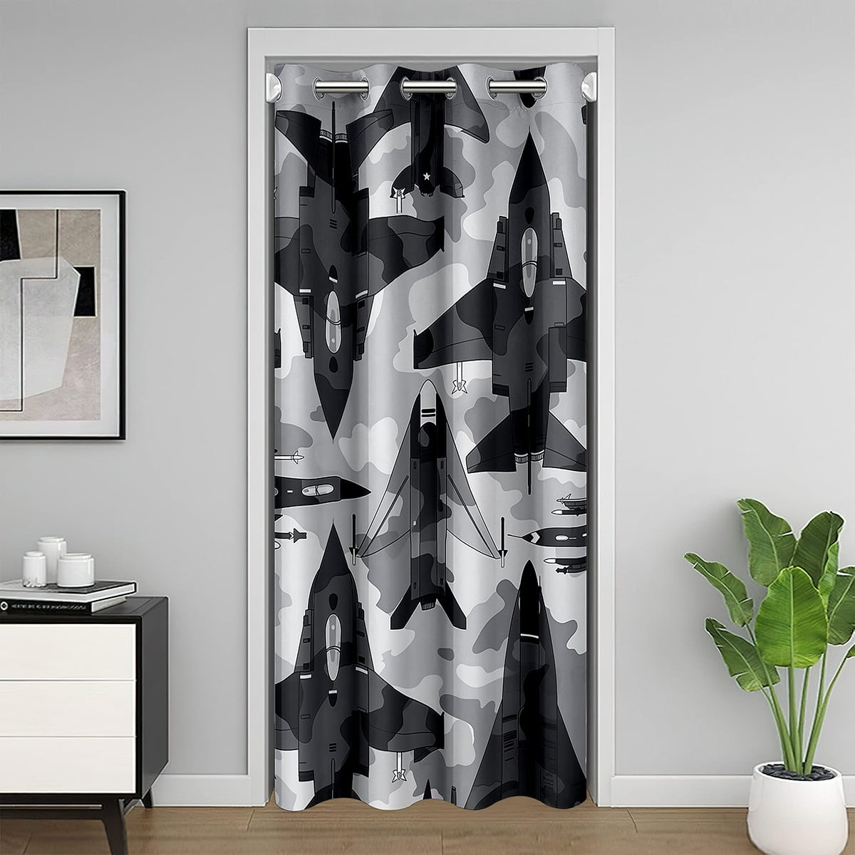 Erosebridal Military Jet Door Curtain Panel 42x84, Army Camouflage Room ...