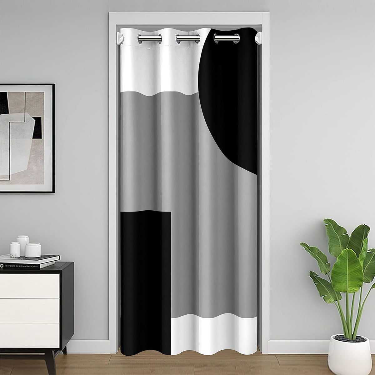 Erosebridal Modern Abstract Door Curtain For Door Window 34x80, Stripes ...
