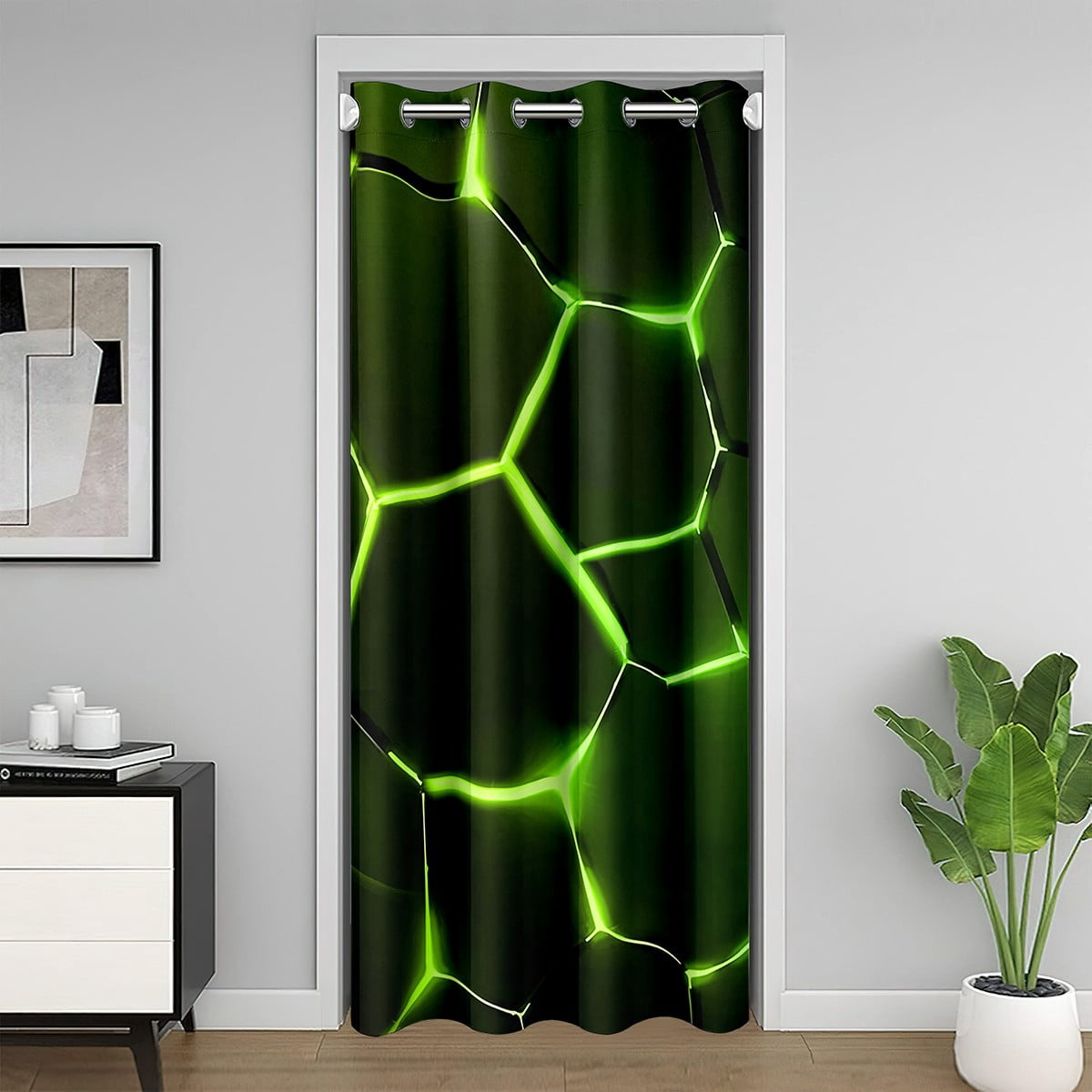 Erosebridal Modern Abstract Door Curtain For Door Window 52x84, Striped ...