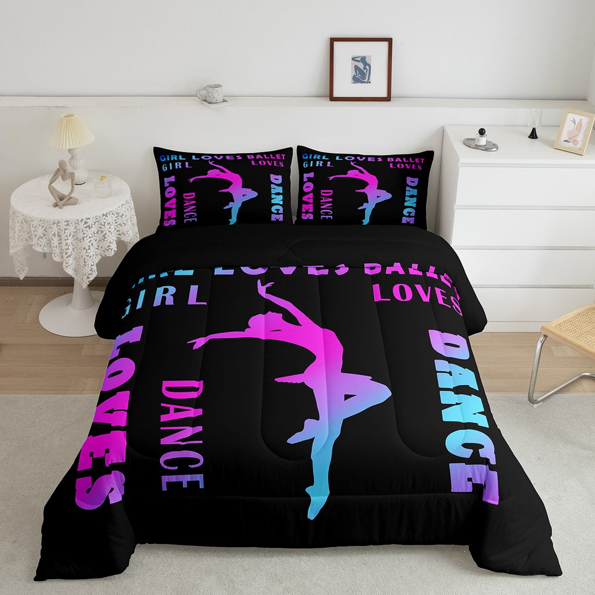 Erosebridal Modern Dance Comforter Sets, Eat Sleep Down Comforter ...