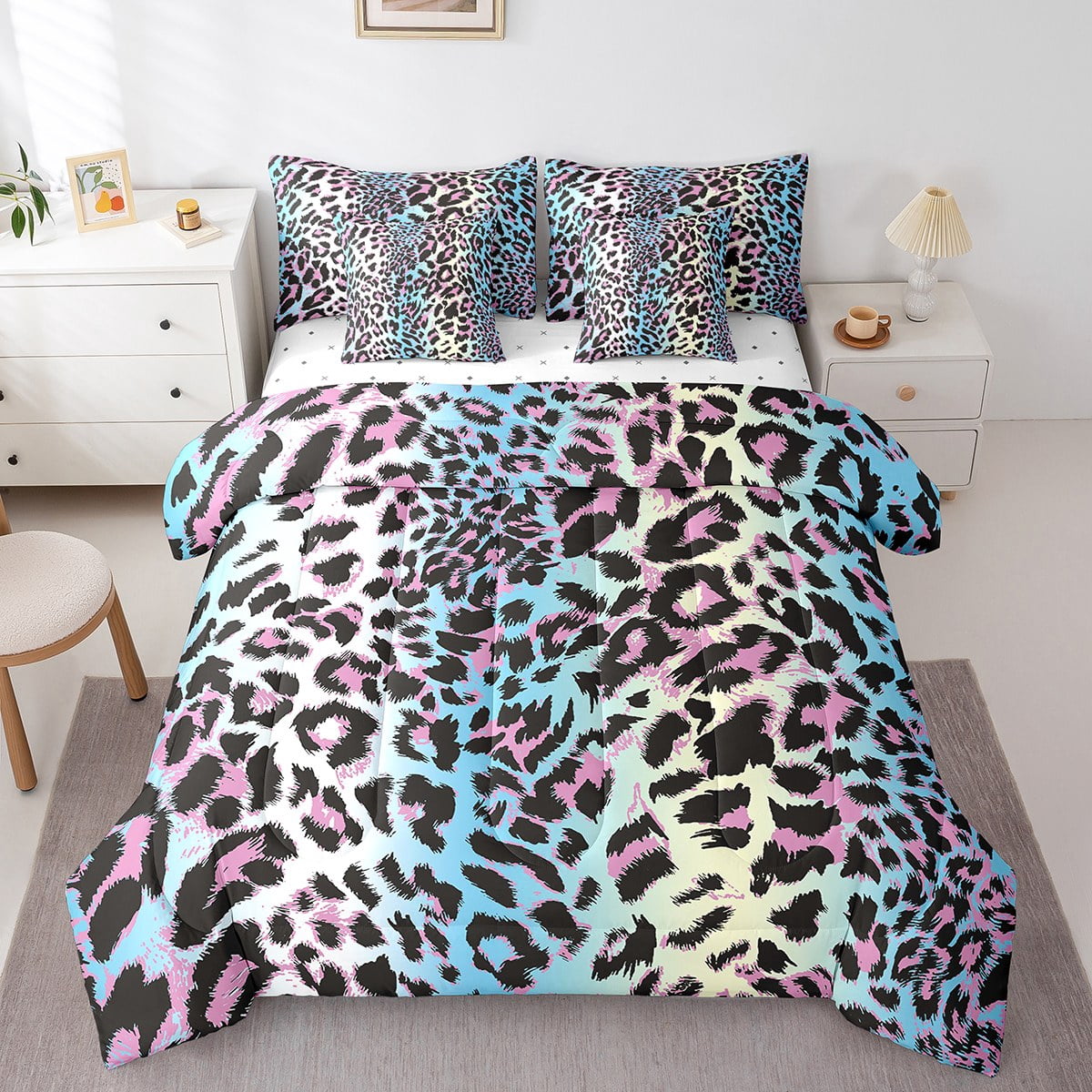 Erosebridal Modern Leopard Print Bedding Sets Queen Size, Cheepah ...