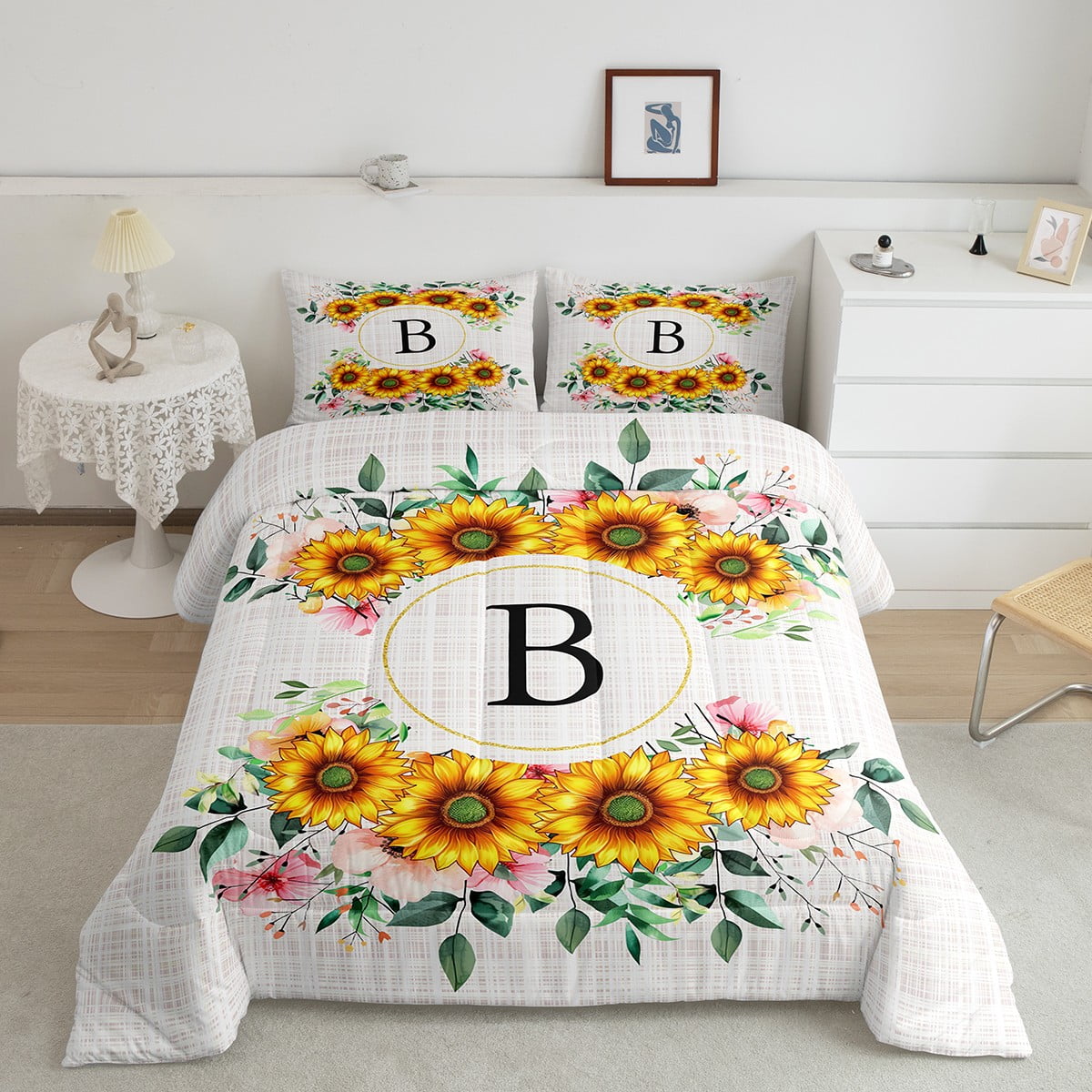 Erosebridal Monogrammed B Bedding Sets Full with Comforter, Rustic ...