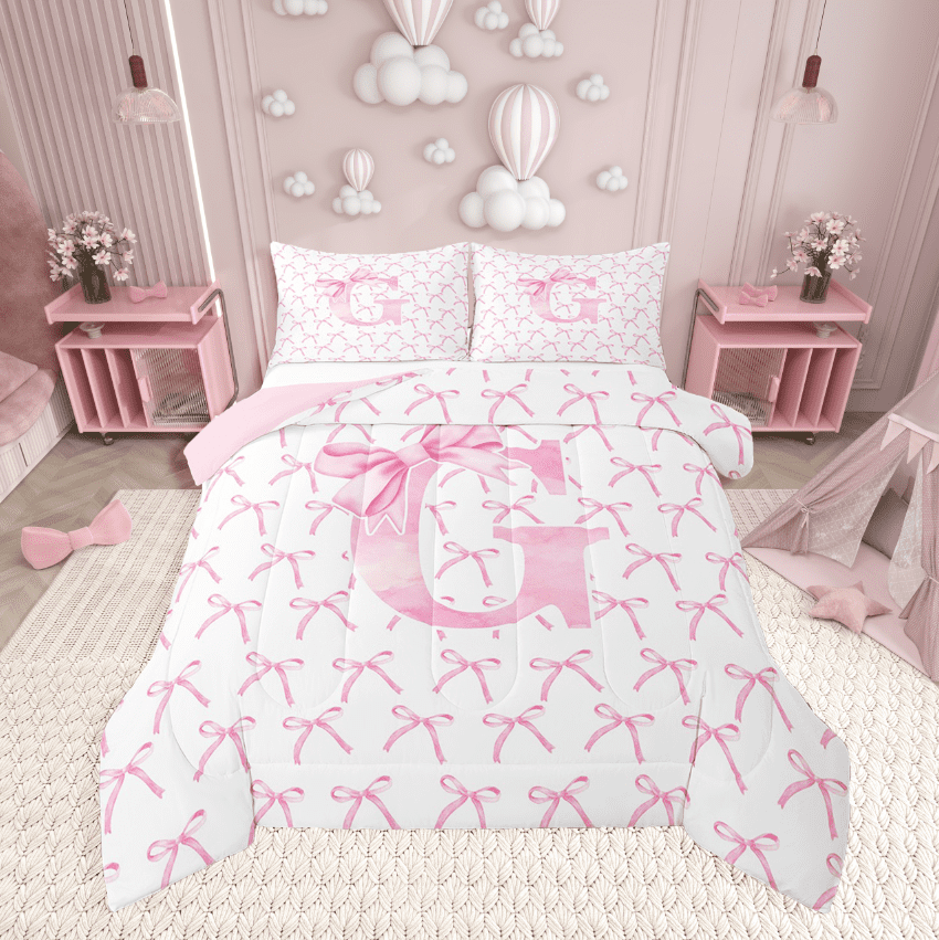 Erosebridal Monogrammed Bow Tie Comforter Sets Queen Size,Dreamy ...
