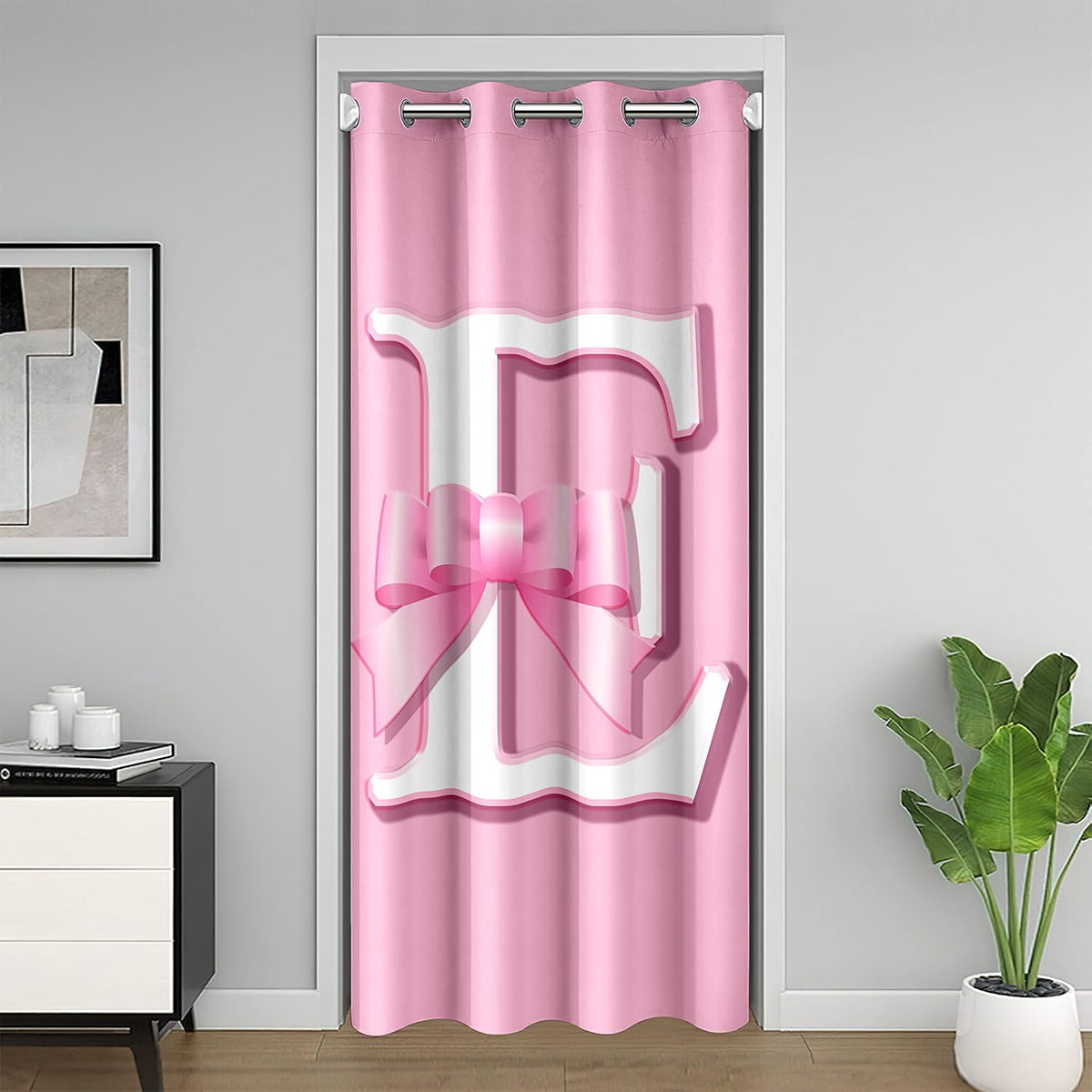 Erosebridal Monogrammed E Door Curtain Panel 34x80, Initial Letter Room ...